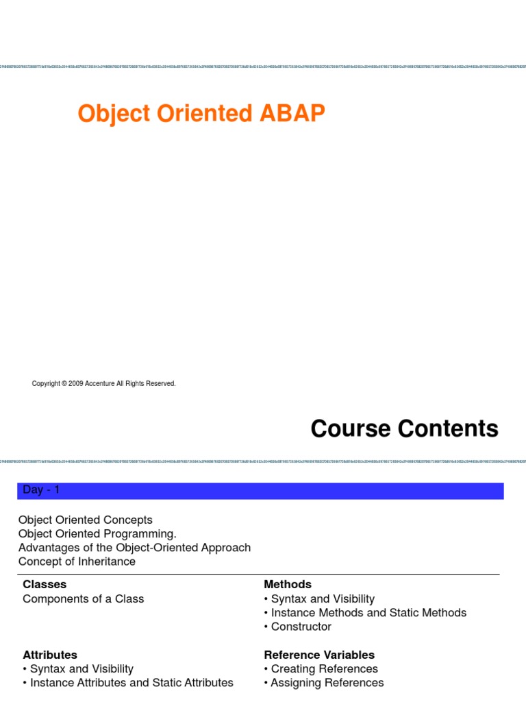 OOABAP Training Presentation | PDF | Class (Computer Programming) | Object Oriented Programming