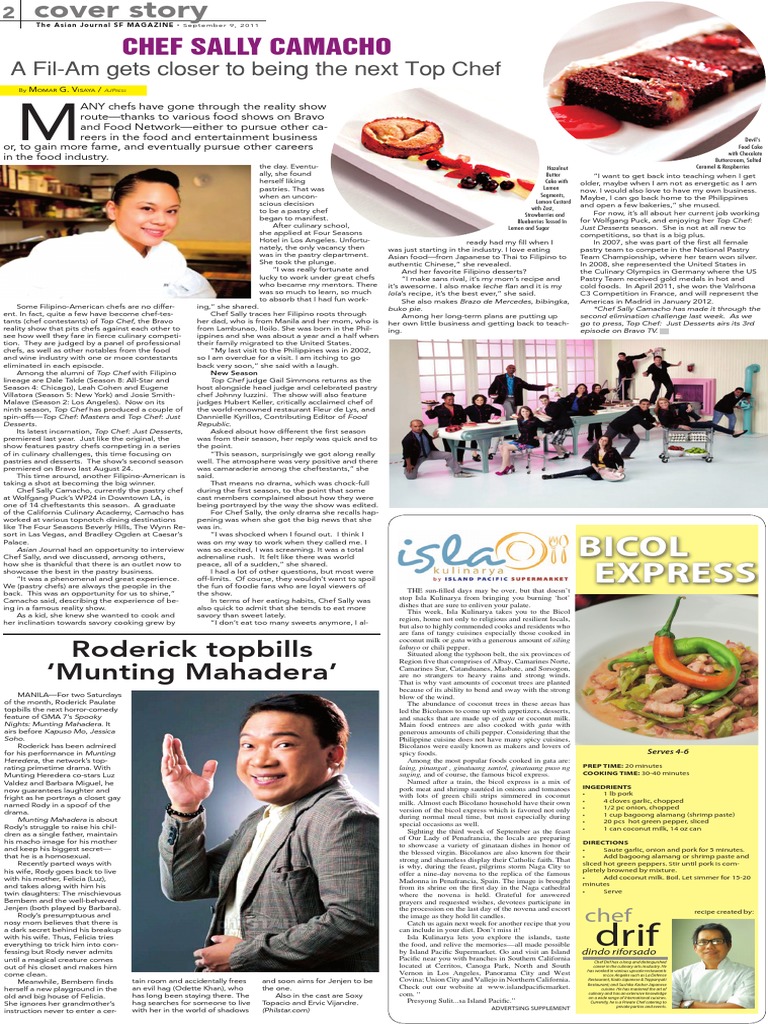 Chef Sally Camacho: Bicol Express | PDF | Food And Drink Preparation ...