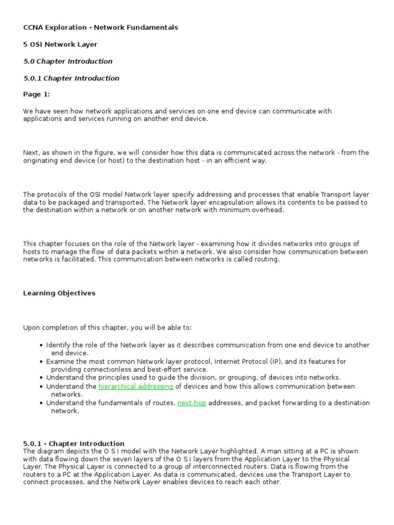 Chapter 5 OSI Network Layer | PDF | Internet Protocols | Network Packet