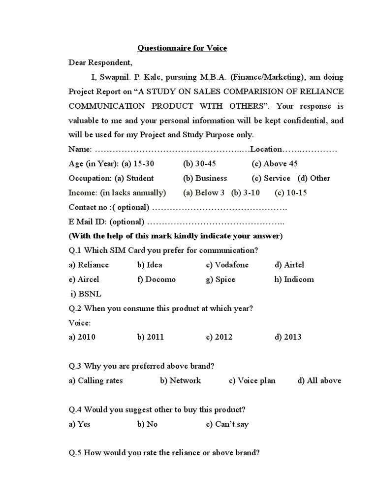 Voice Communication Preferences Survey | PDF | Business