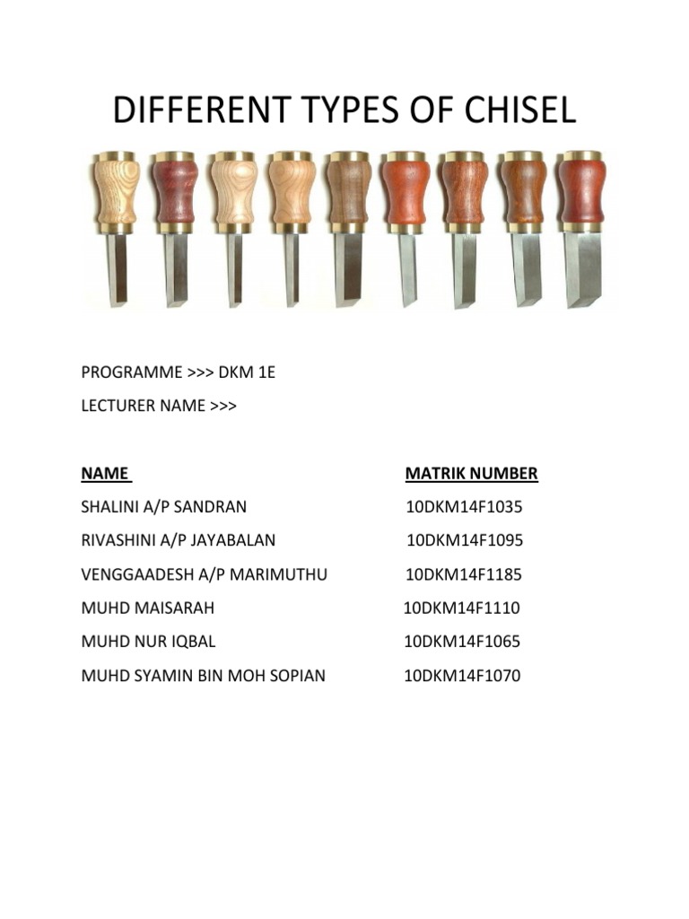 Types of Chisels Explained | PDF | Finance & Money Management