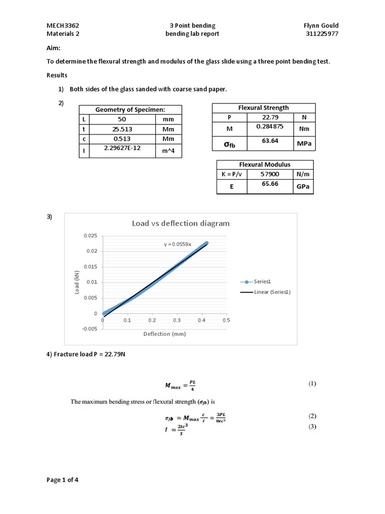 Load Vs Deflection Diagram | PDF | Bending | Strength Of Materials