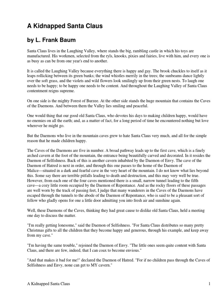 A Kidnapped Santa Claus by Baum, L. Frank (Lyman Frank), 1856-1919 ...