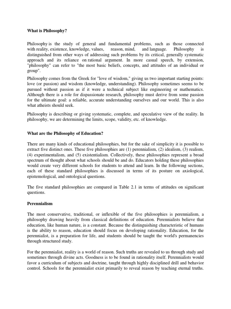 Teaching Profession - Philosophy of Education | PDF | Idealism | Reality