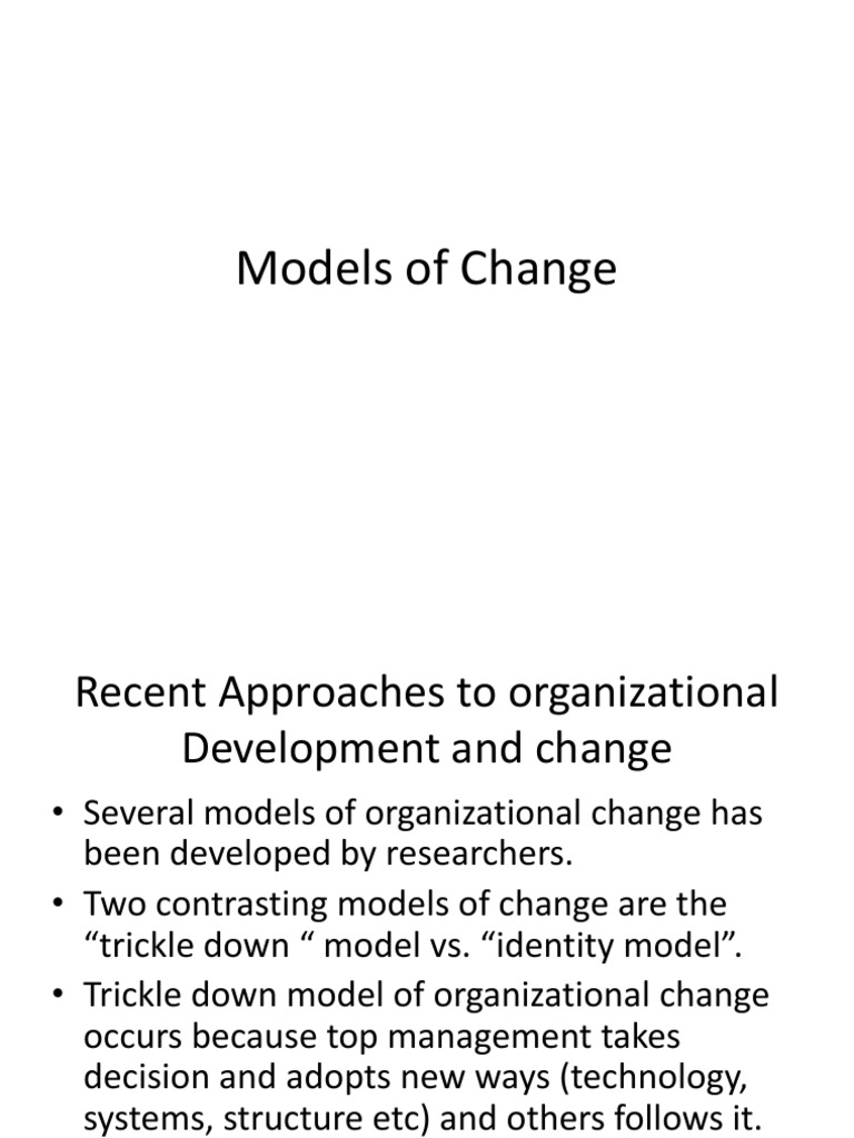 Models of Change Chap 2 | PDF | Top Down And Bottom Up Design | Leadership