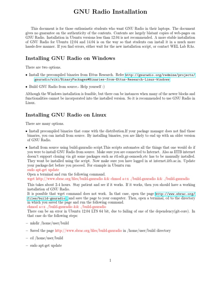 Gnuradio Install | PDF | Operating System Technology | Operating System Families