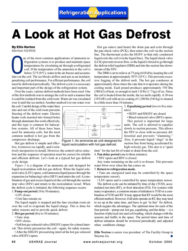 Hot Gas Defrost in Ammonia Systems | PDF | Refrigeration | Ice