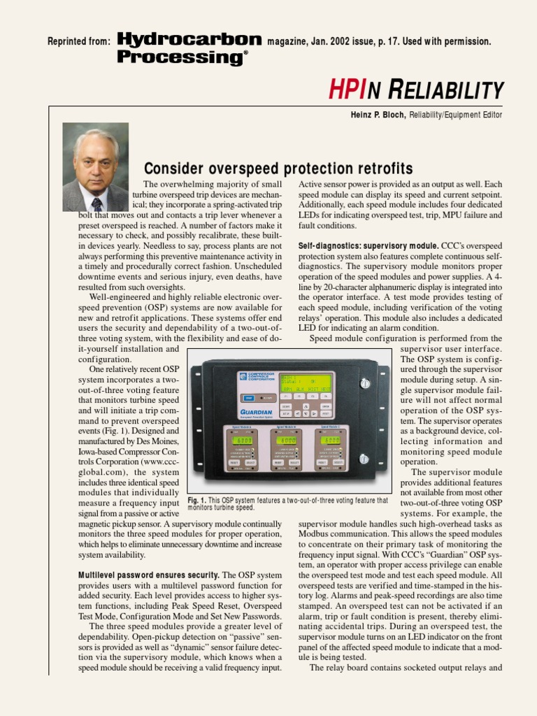 Overspeed Protection Retrofits | PDF | Relay | Reliability Engineering