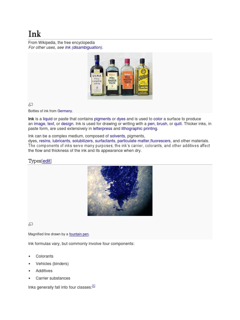 For Other Uses, See .: Types | PDF | Ink | Art Materials