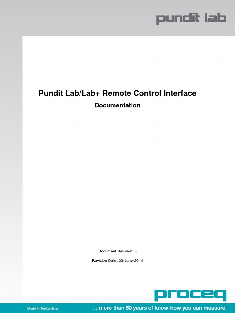 Pundit Lab/Lab+ Remote Control Interface: Documentation | PDF | Device ...