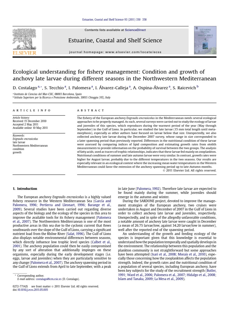 Ecological Understanding For Fishery Management Condition and Growth of ...
