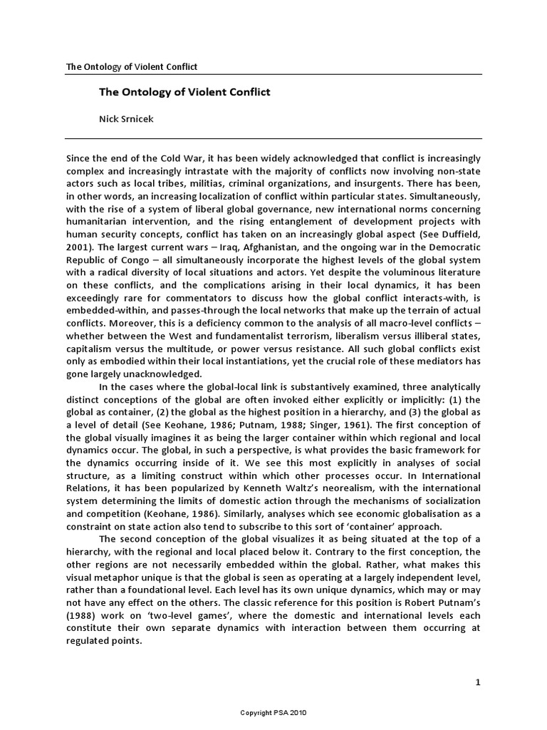 Violent Conflicts | PDF | Epistemology | Occam's Razor