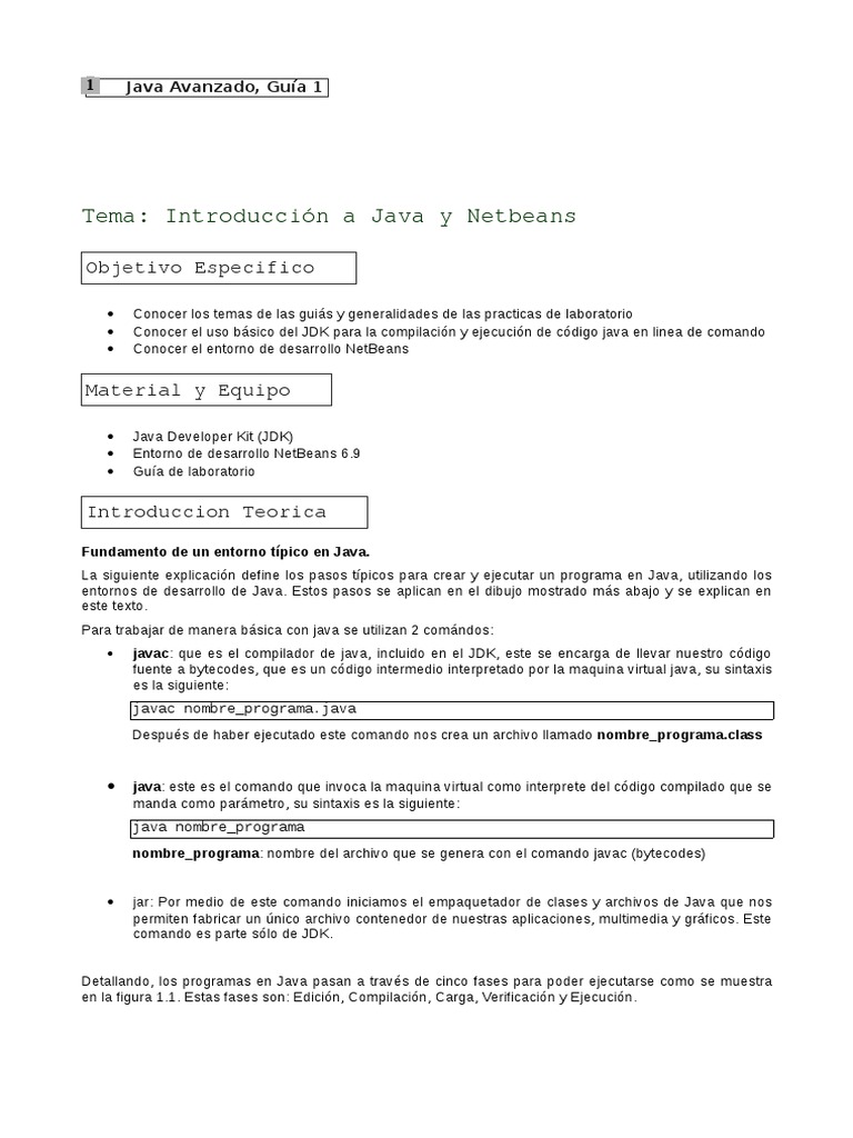 Introducción A Java Y Netbeans Fundamentos Básicos Para El Desarrollo De Aplicaciones Pdf