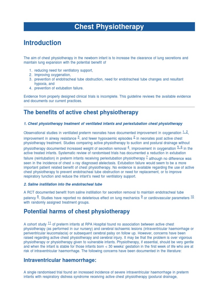 Chest Physio | PDF | Preterm Birth | Respiratory System