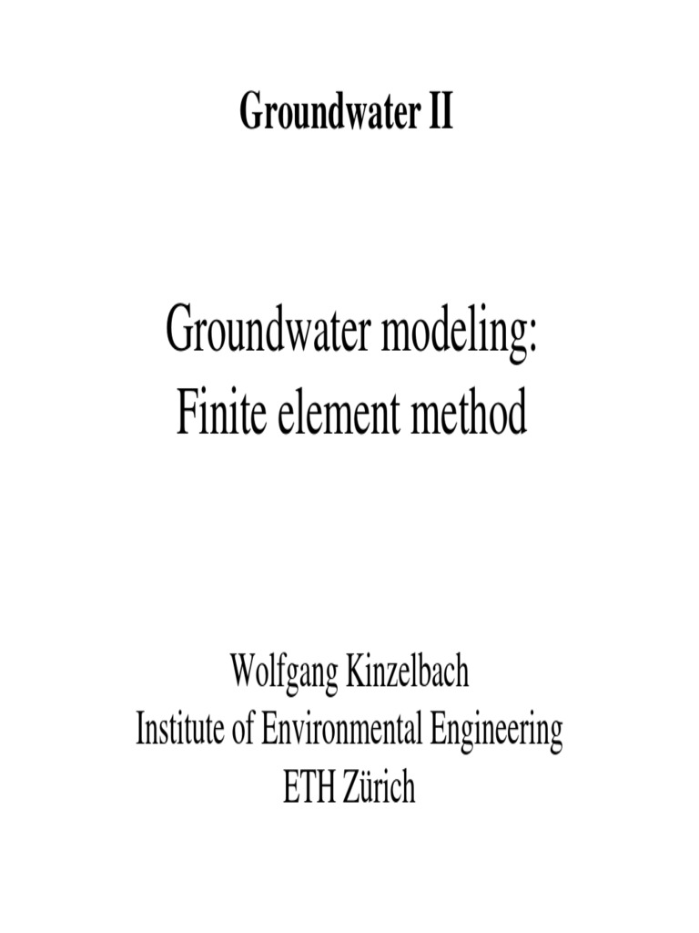 Groundwater Modeling: Finite Element Method | PDF | Interpolation ...