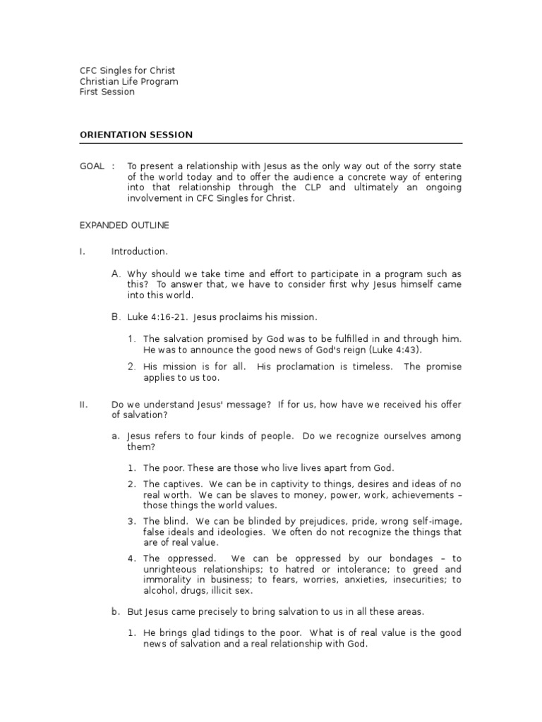 SFC CLP Orientation | PDF | Religious Faiths | God