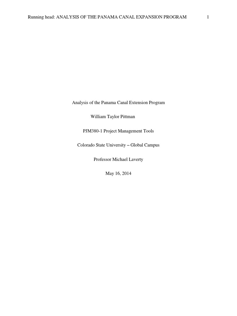 Analysis of The Panama Canal Expansion Program | PDF | Panama Canal | Risk