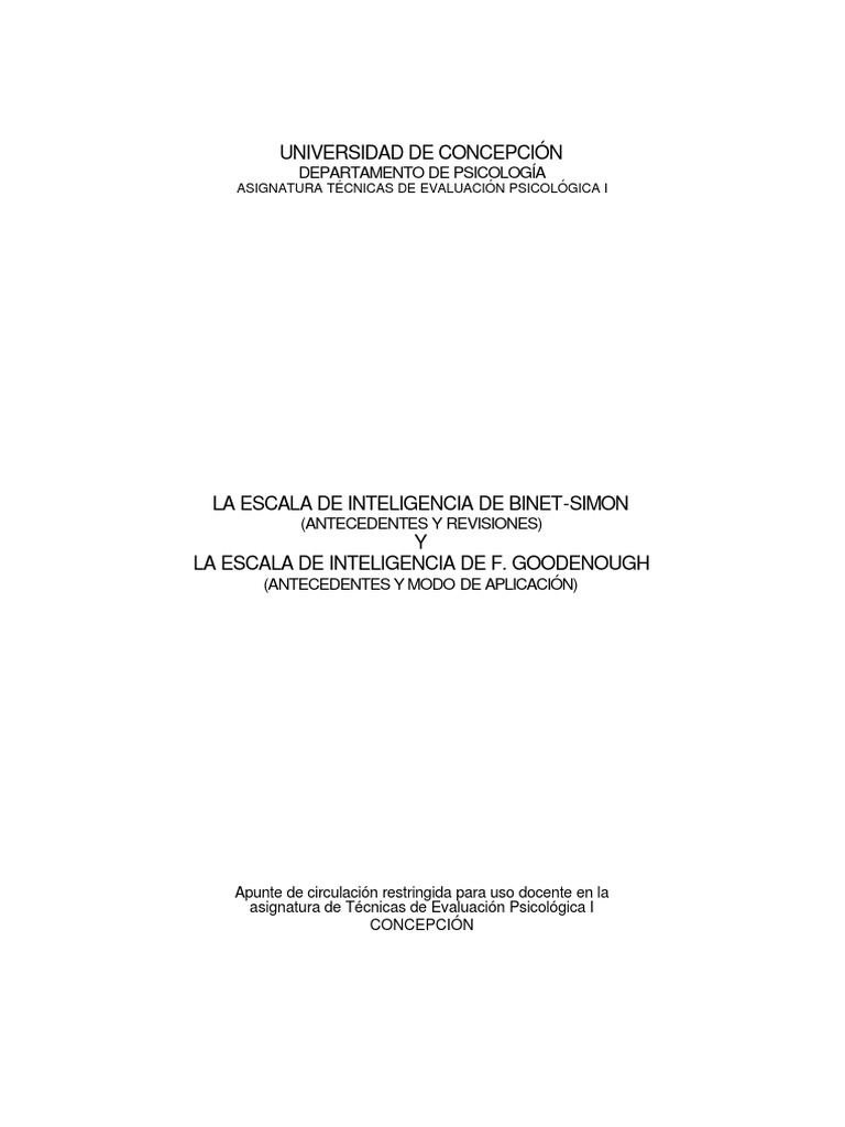 Test Binet | PDF | Cociente de inteligencia | Inteligencia
