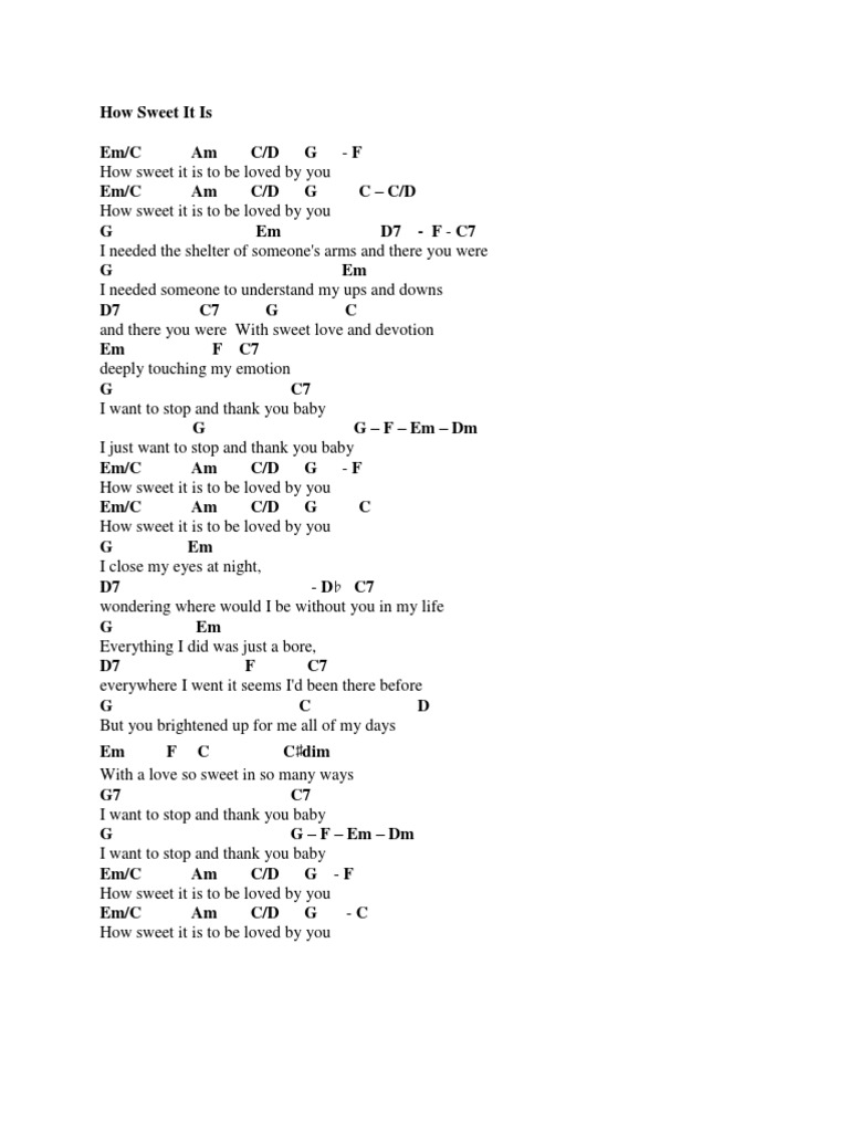 How Sweet It Is | PDF | Songs | Music Media