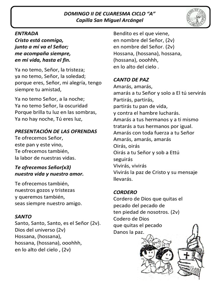 Cantos - Domingo II de Cuaresma Ciclo | Cristo (título) | Pecado