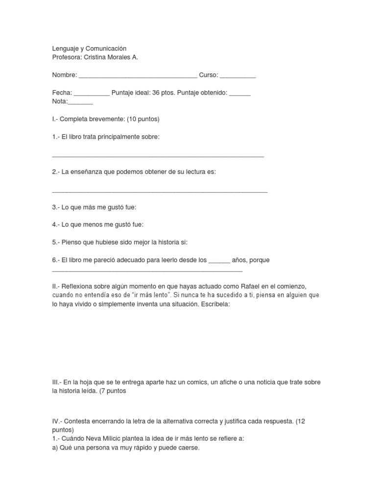 Guia de Estudio Vamos Mas Lento Por Favor