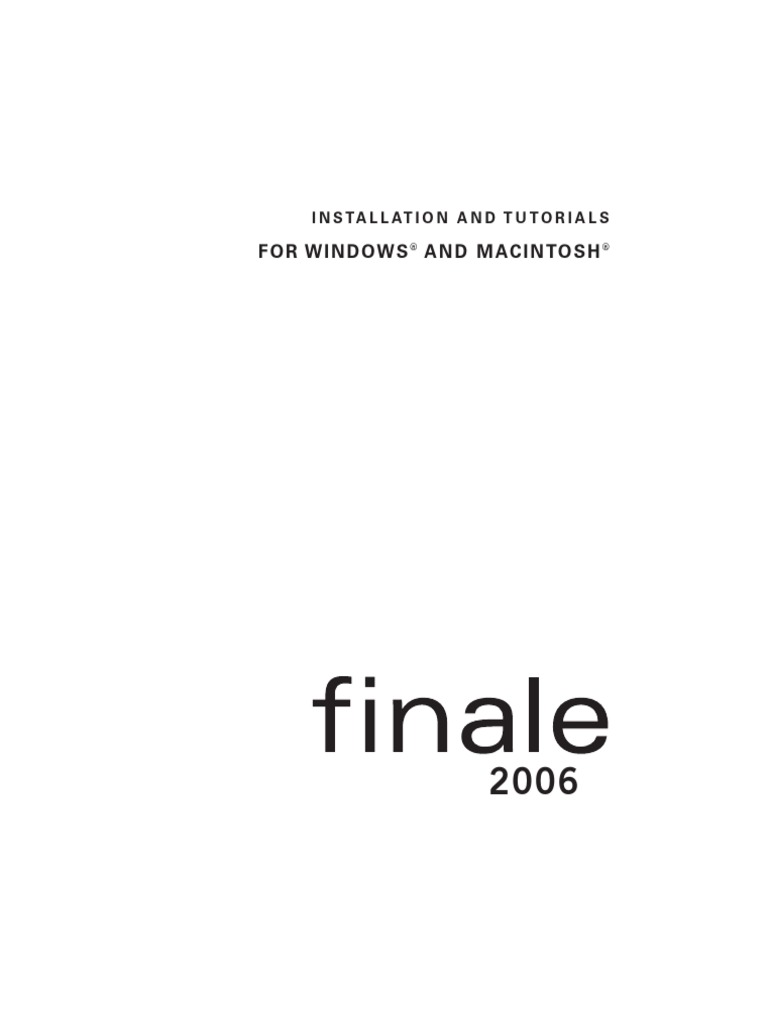 Finale 2006 Tutorial PDF | PDF | Installation (Computer Programs) | Usb