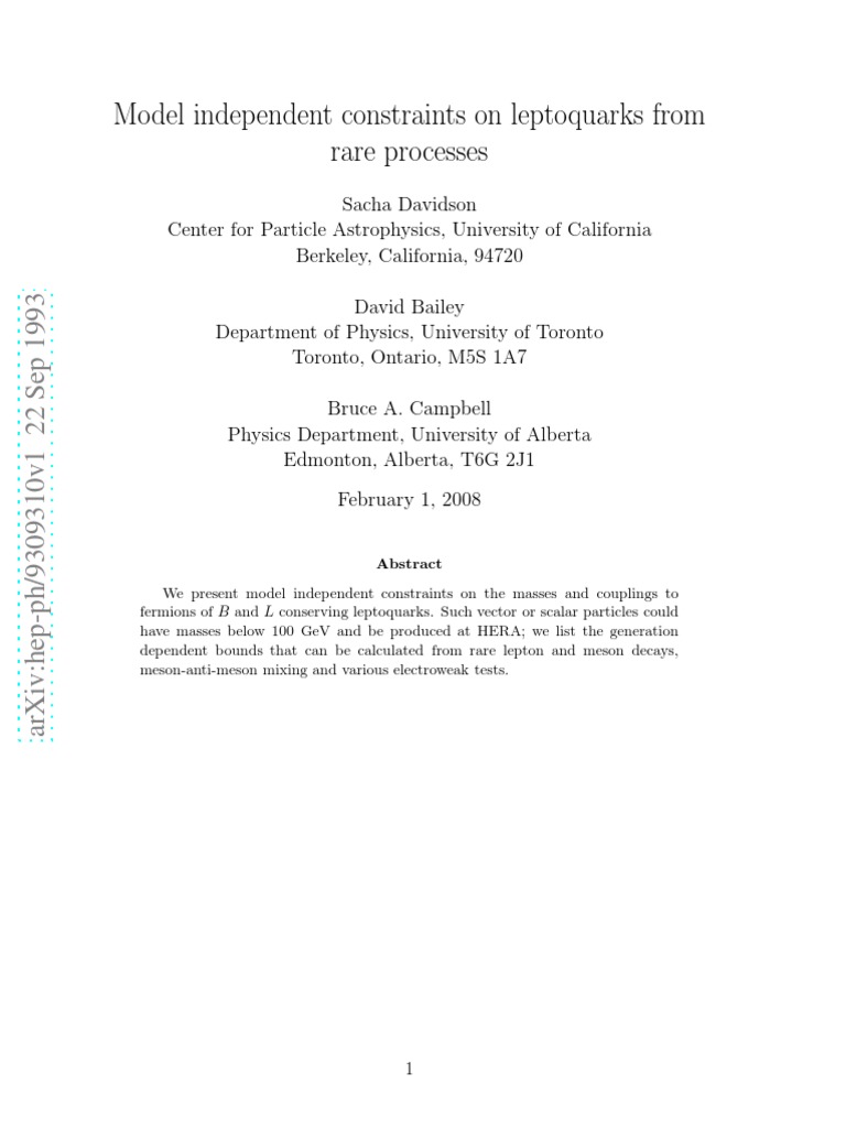 Davidson, Bailey, Campbell | PDF | Standard Model | Elementary Particle
