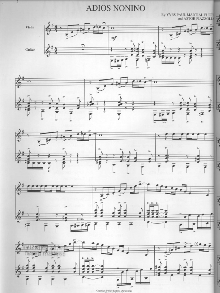Adios Nonino Sheet Music | PDF
