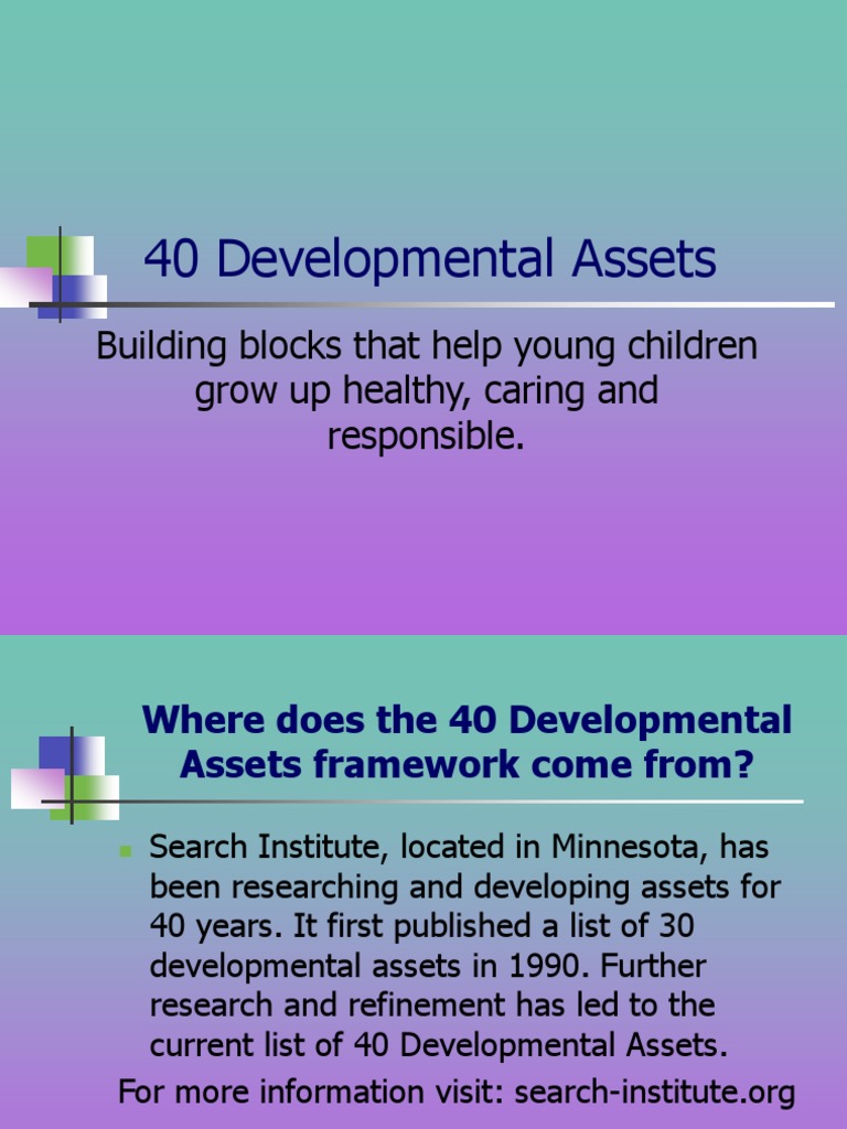 40 Developmental Assets: Building Blocks That Help Young Children Grow ...