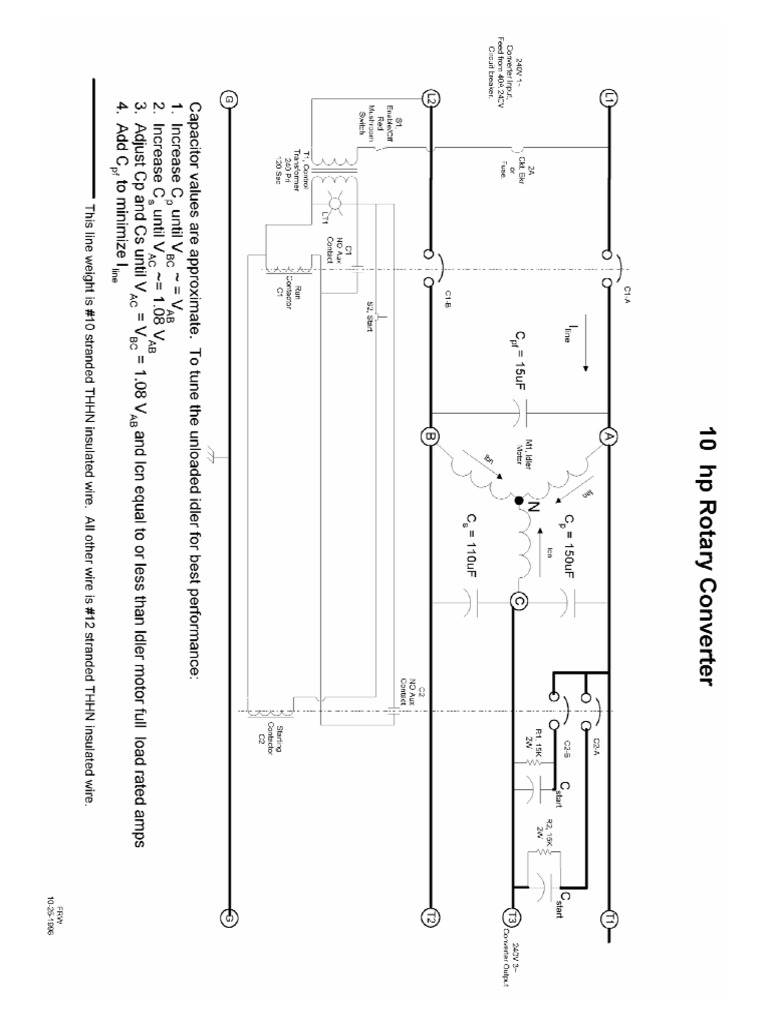 Rotary Phase Converter Schematic