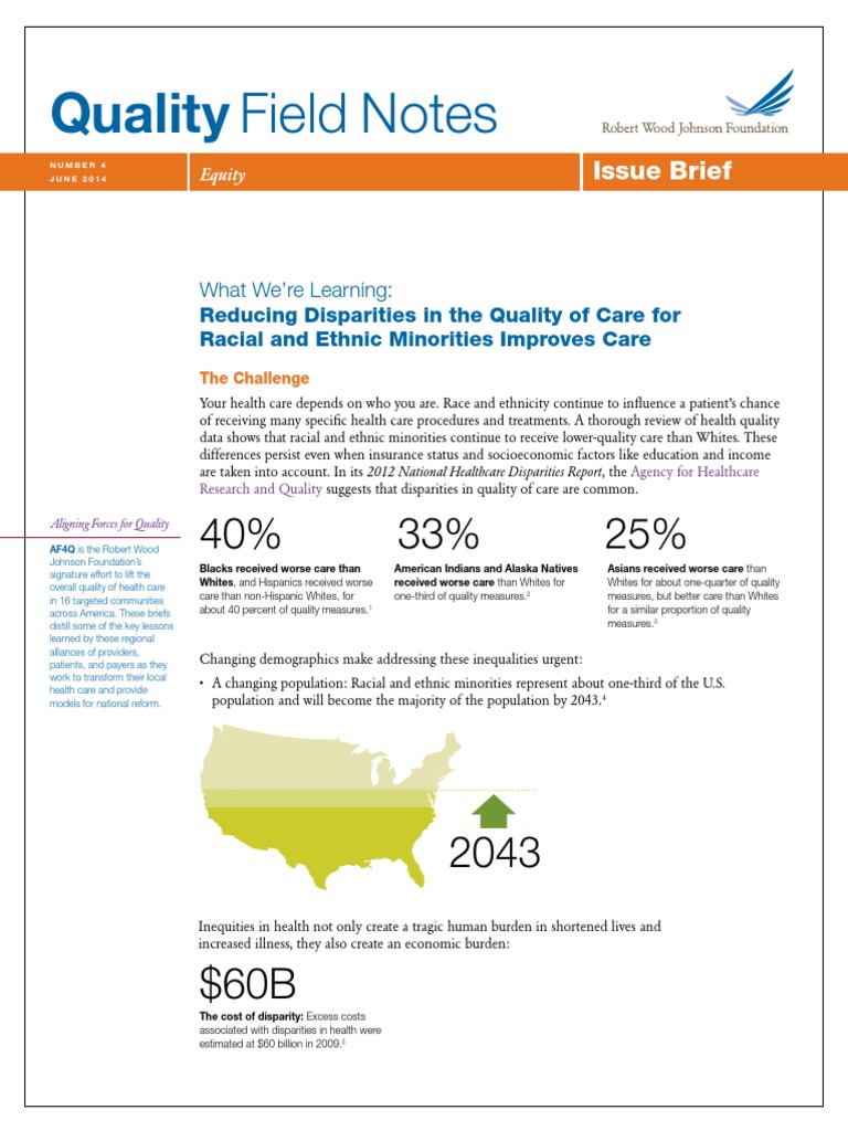 RWJF Issue Brief | PDF | Non Hispanic Whites | Health Equity