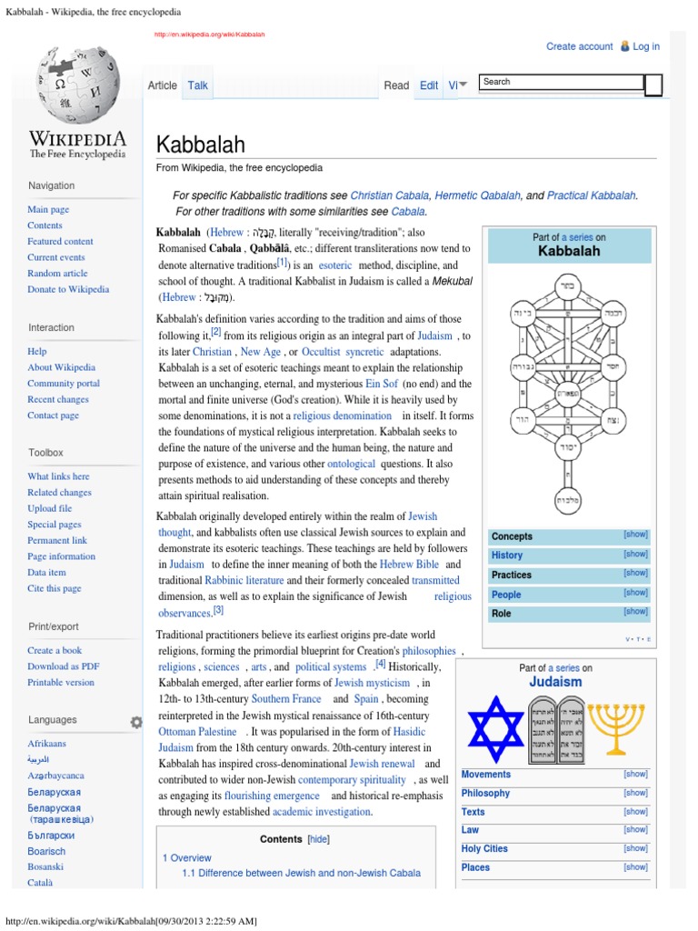 Kabbalah - Wikipedia | PDF | Kabbalah | Hasidic Judaism
