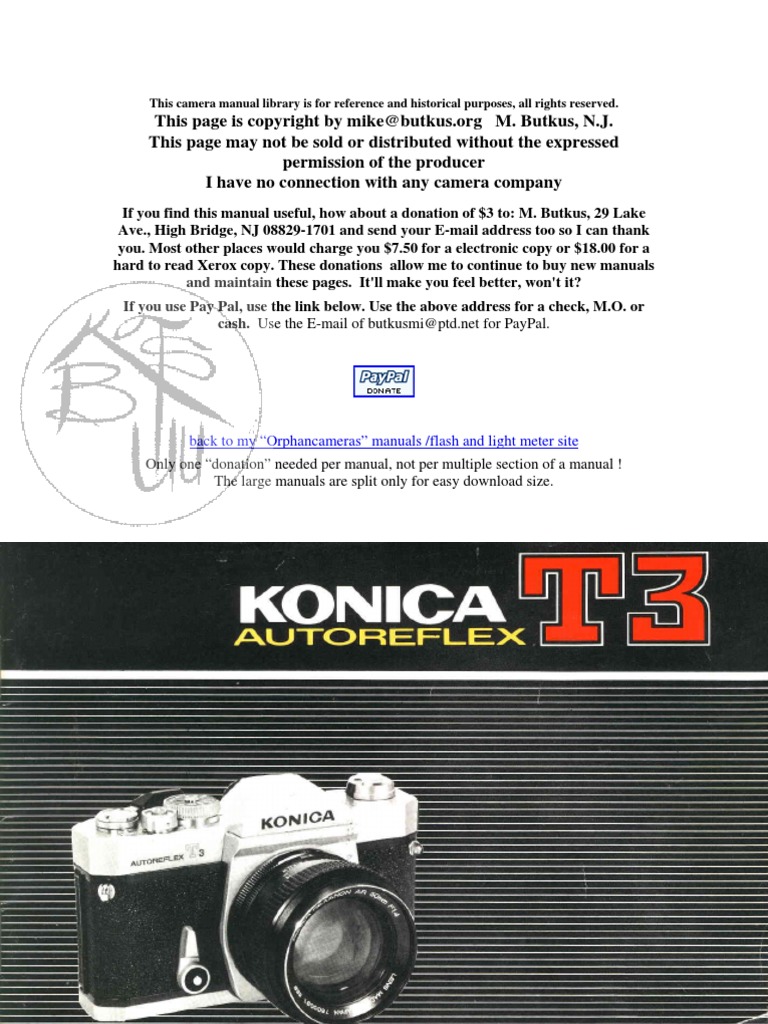 Konica Autoreflex t3-1 | PDF | Camera Lens | Single Lens Reflex Camera