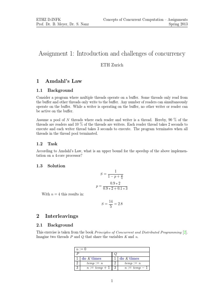 Assignment 1 With Solution Pdf Thread Computing Concurrent Computing