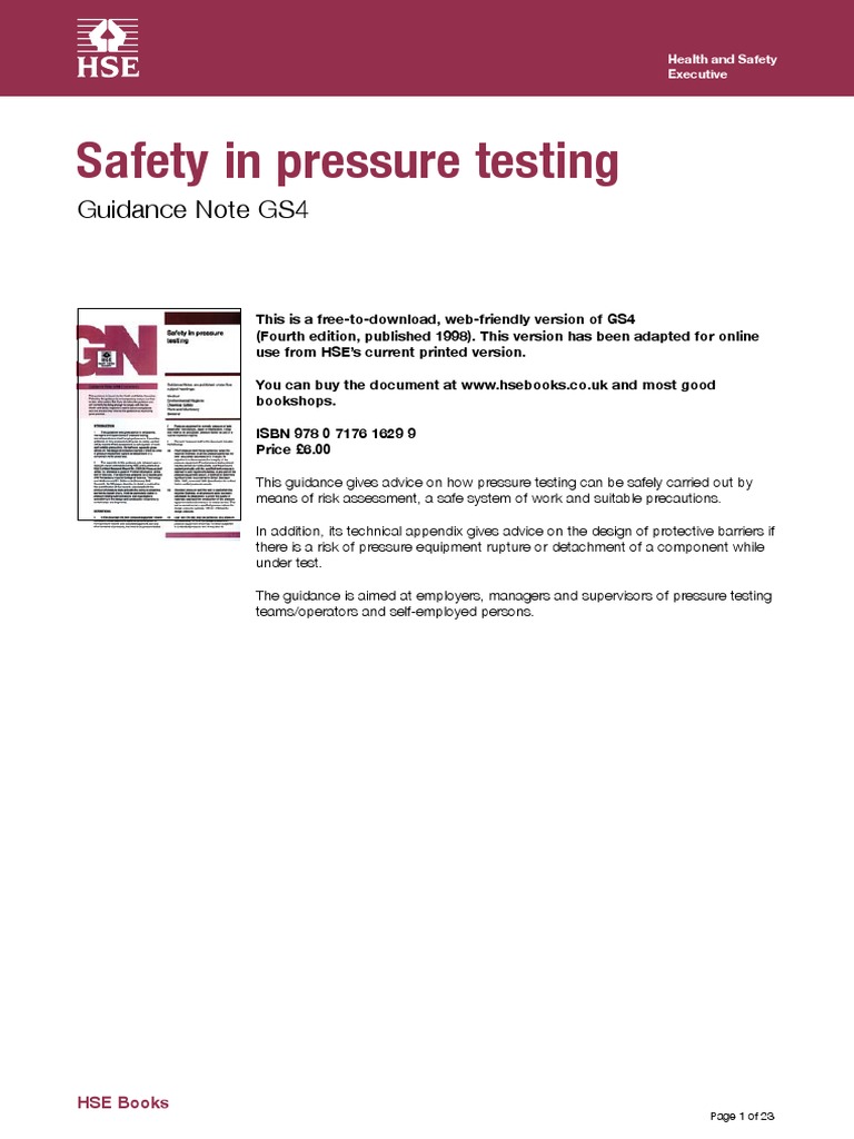 Safety in Pressure Testing - HSE | PDF