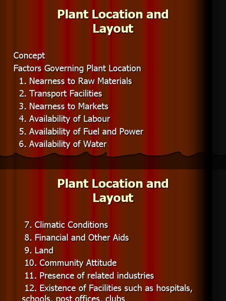 Plant Location and Layout | PDF | Framing (Construction) | Factory