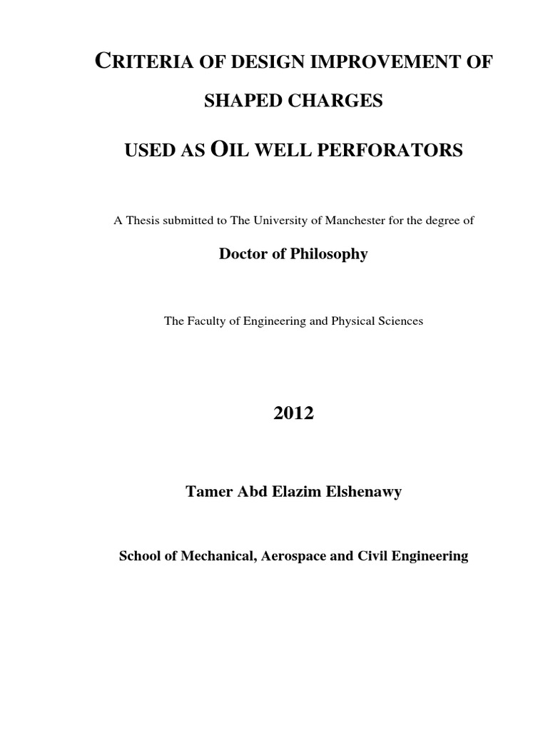 Criteria of Design Improvement of Shaped Charges | PDF | Explosive ...