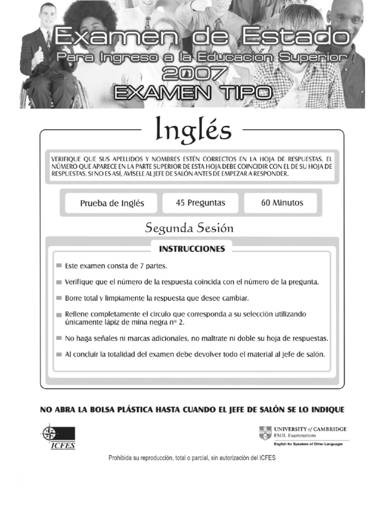 Ingles Icfes 2007 | PDF | Singing