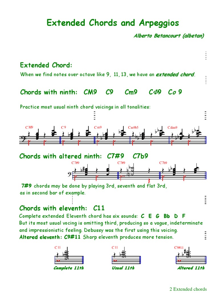 Extended Chords PDF | PDF | Harmony | Chord (Music)