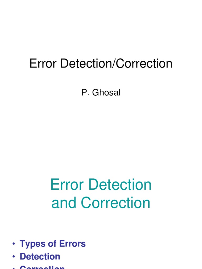 Error Detection/Correction: P. Ghosal | PDF | Law