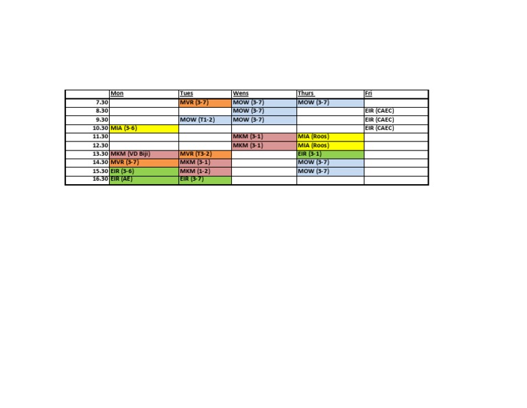 Eng Timetable | PDF