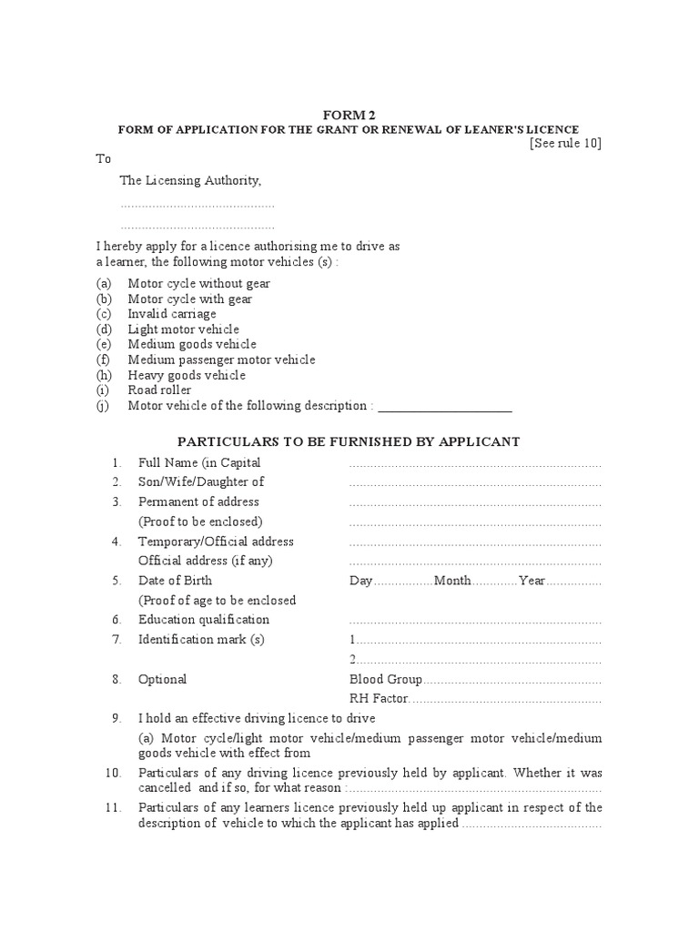 form-2-form-of-application-for-the-grant-or-renewal-of-leaner-s