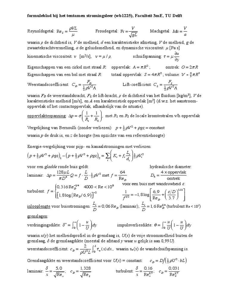 Tentamen Formuleblad | PDF