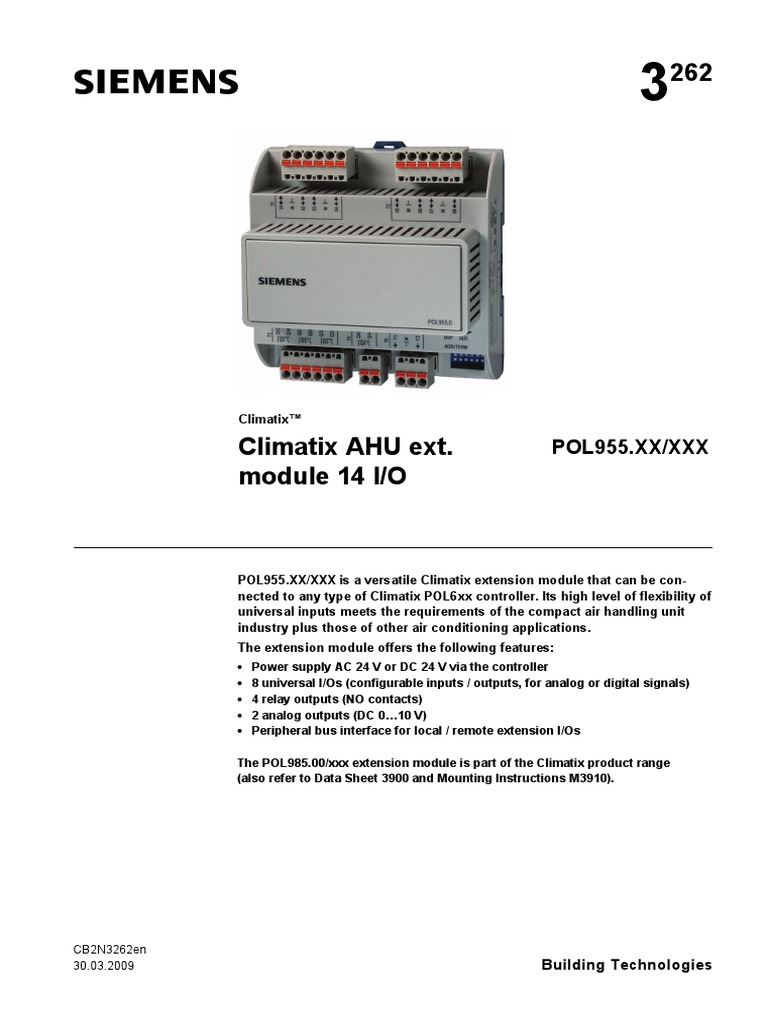 Siemens Climatix IO Module | PDF | Power Supply | Relay