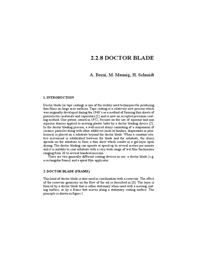 Doctor Blade Technique | Coating | Manmade Materials