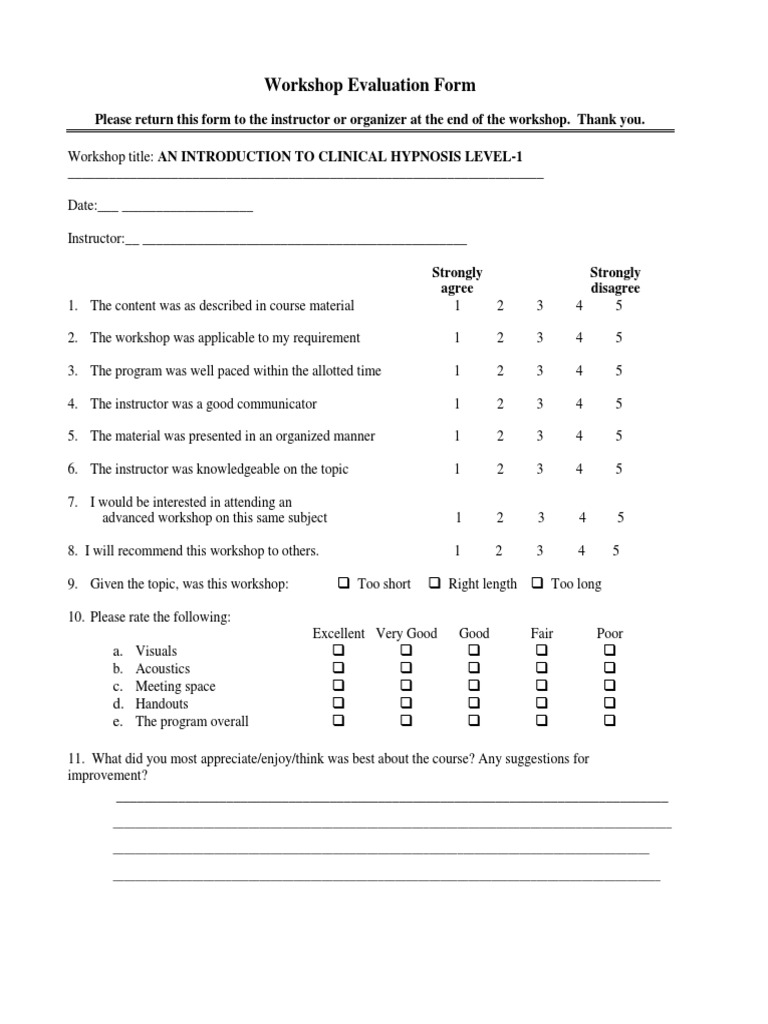Participant Evaluation Form (Ms Word) | PDF | Cognition | Learning