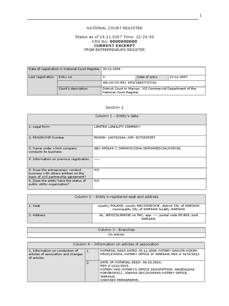 KRS Poland EN | PDF | Bankruptcy | Corporations