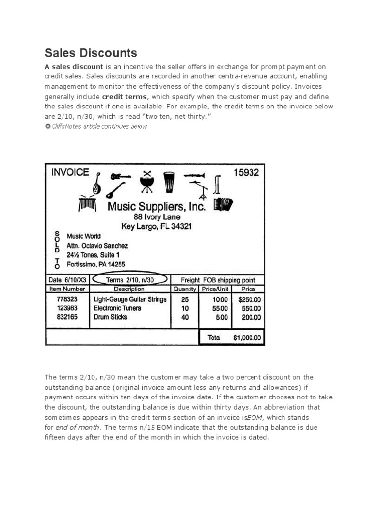 Sales Discounts | PDF | Debits And Credits | Cost Of Goods Sold
