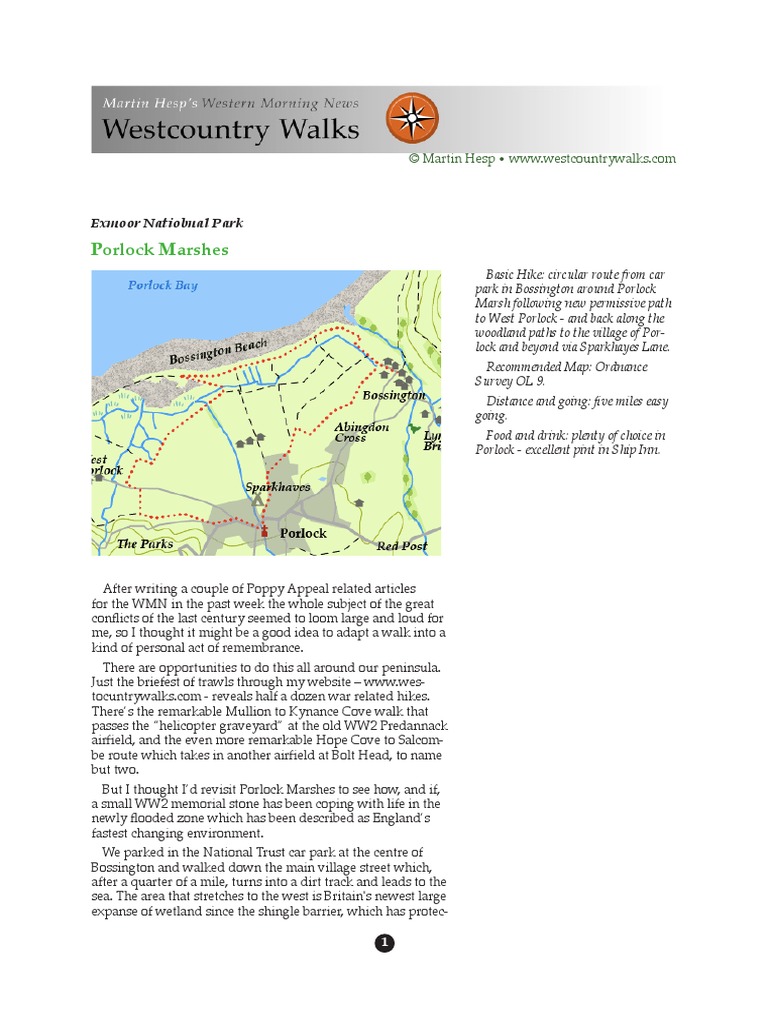 Porlock Marsh | PDF | Transport | Road Transport