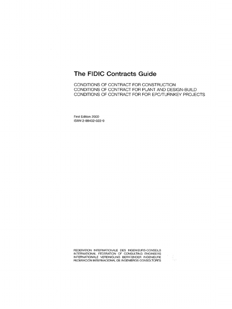 FIDIC Contracts Guide First Ed.2000 | PDF